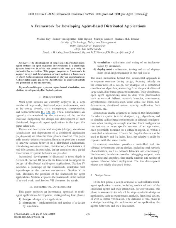 (PDF) A Framework for Developing Agent-Based Distributed Applications