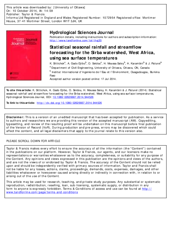 Pdf Prediction Of Malawi Rainfall From Global Sea Surface Temperature Using A Simple Multiple