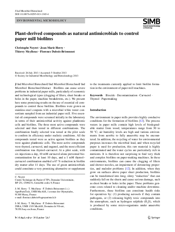 (PDF) Plant-derived compounds as natural antimicrobials to control ...