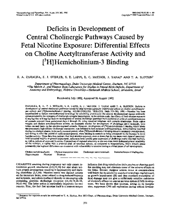 (PDF) Deficits in development of central cholinergic pathways caused by ...