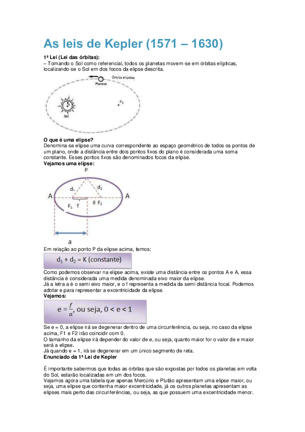 (PDF) As leis de Kepler (1571 – 1630