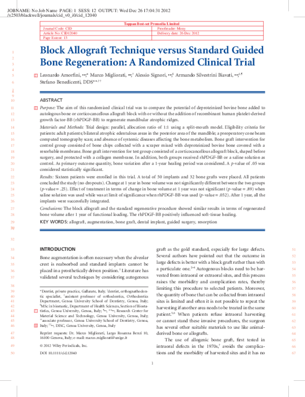 (PDF) Block Allograft Technique versus Standard Guided Bone ...