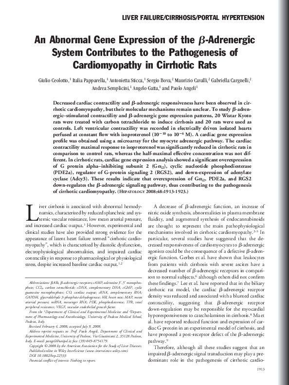 (PDF) An abnormal gene expression of the β-adrenergic system ...