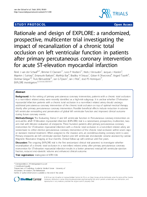 (PDF) Rationale and design of EXPLORE: a randomized, prospective ...