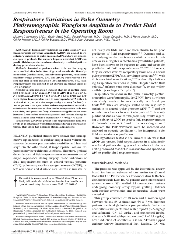 (PDF) Respiratory Variations in Pulse Oximetry Plethysmographic ...