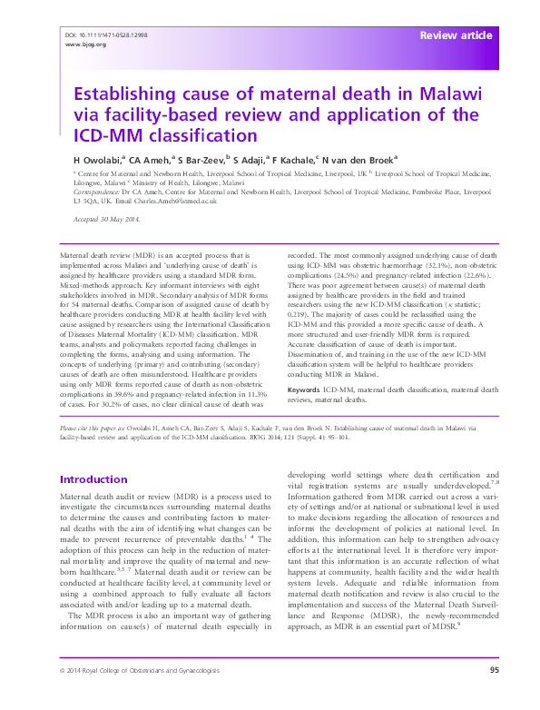 (PDF) Using the new ICD-MM classification system for attribution of ...