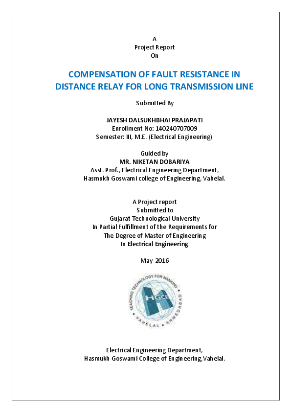 Compensation Of Fault Resistance In Distance Relay For Long Transmission Line