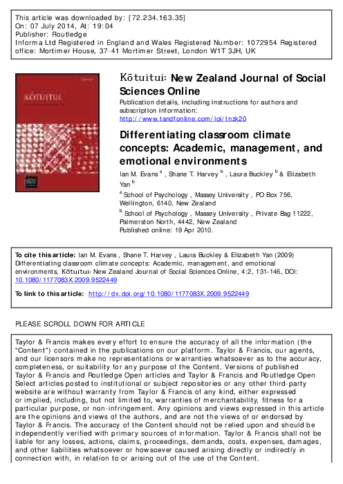 (PDF) Differentiating classroom climate concepts: Academic, management ...