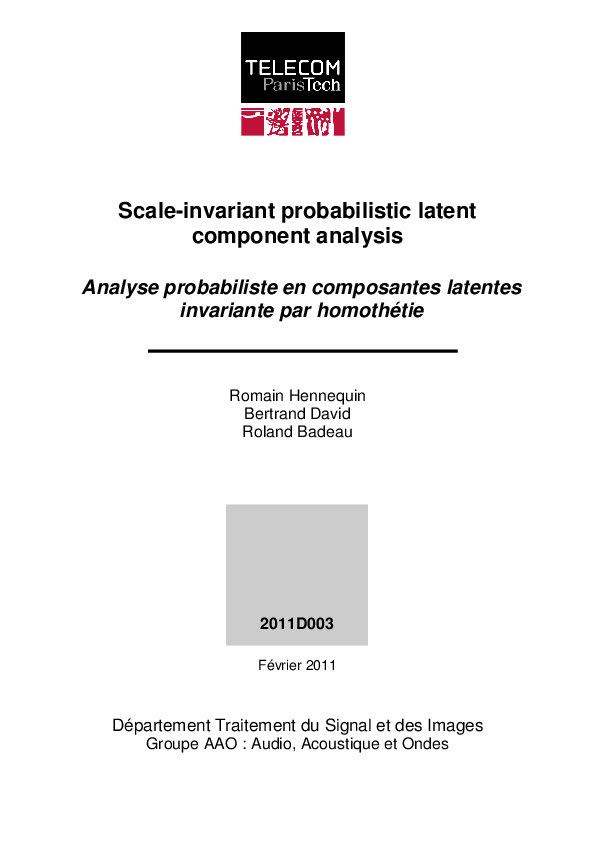 (PDF) Scale-invariant probabilistic latent component analysis