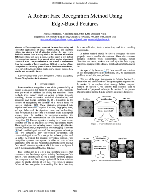 (PDF) A robust face recognition method using edge-based features