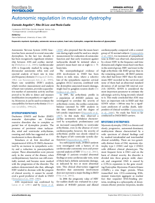 (PDF) Autonomic regulation in muscular dystrophy