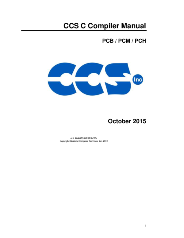 Pdf Ccs C Compiler Manual Khai Nguyen