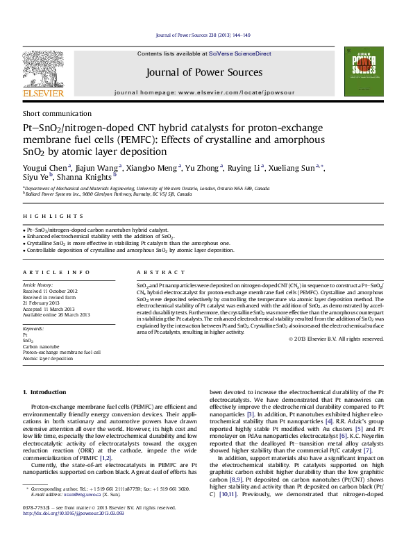 (PDF) Atomic layer deposition assisted Pt-SnO2 hybrid catalysts on ...