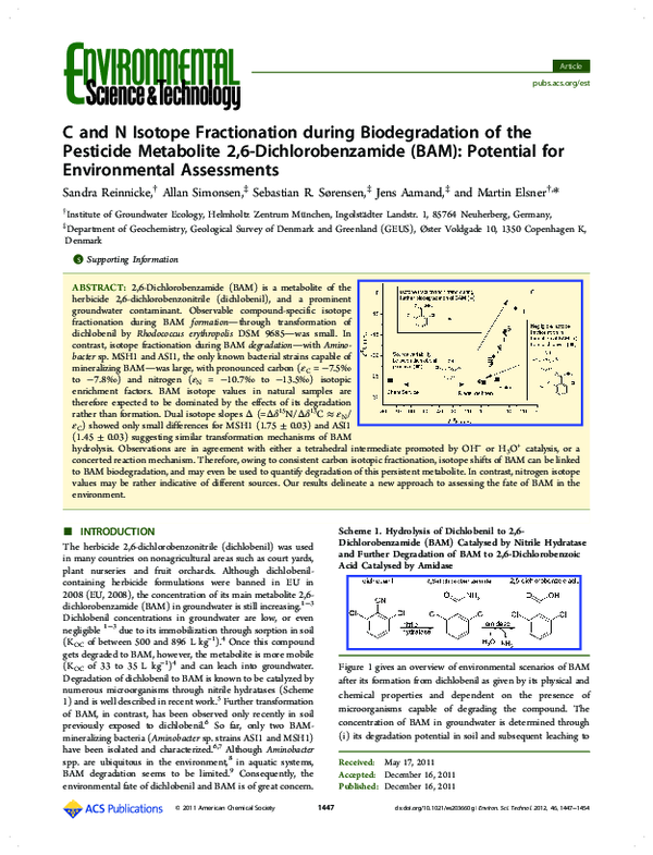 (PDF) C and N Isotope Changes in BAM Biodegradation