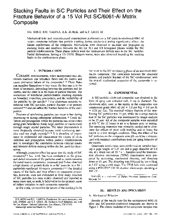 (PDF) Stacking faults in sic particles and their effect on the fracture ...