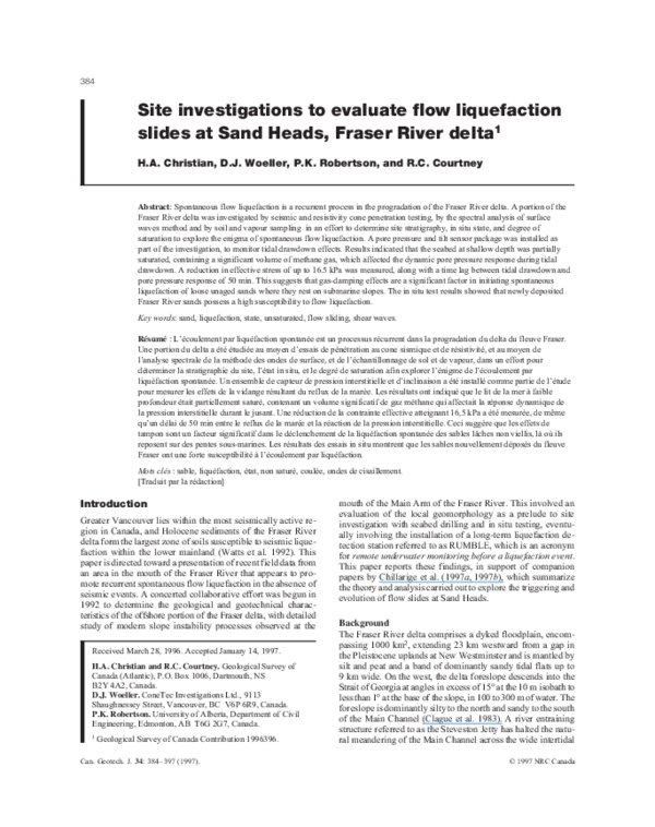 (PDF) Site investigations to evaluate flow liquefaction slides at Sand ...