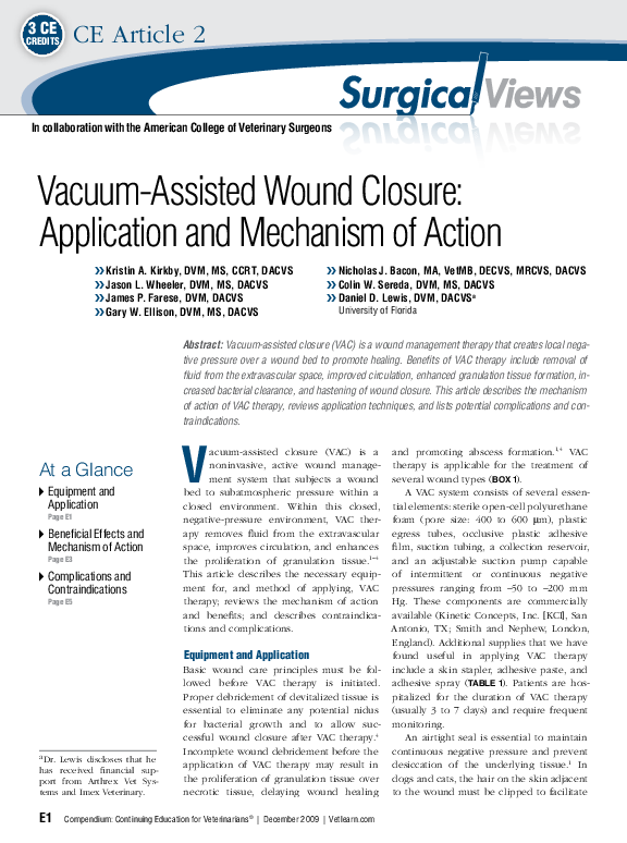 (PDF) Surgical views: Vacuum-assisted wound closure: application and ...