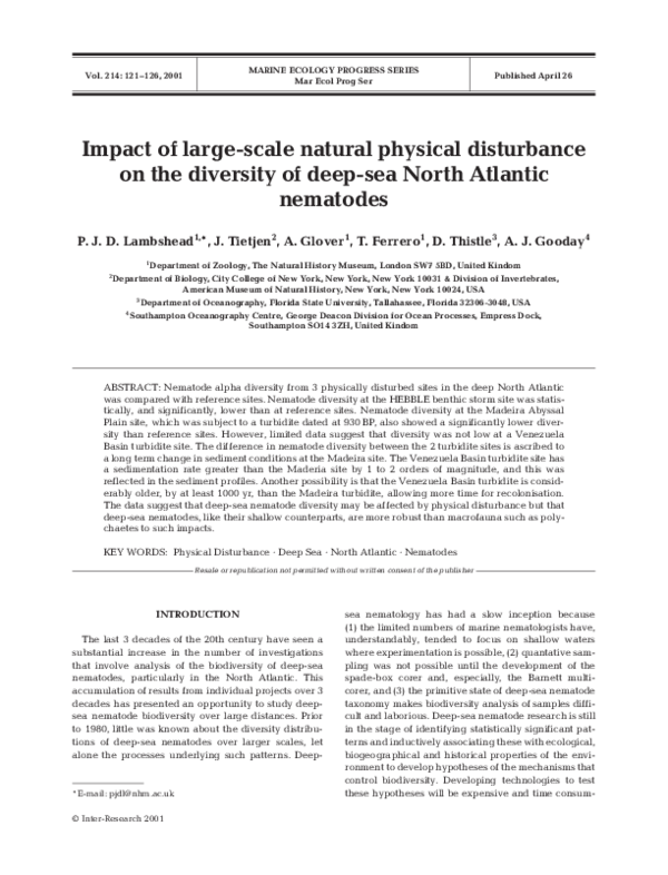(PDF) Impact of large-scale natural physical disturbance on the ...