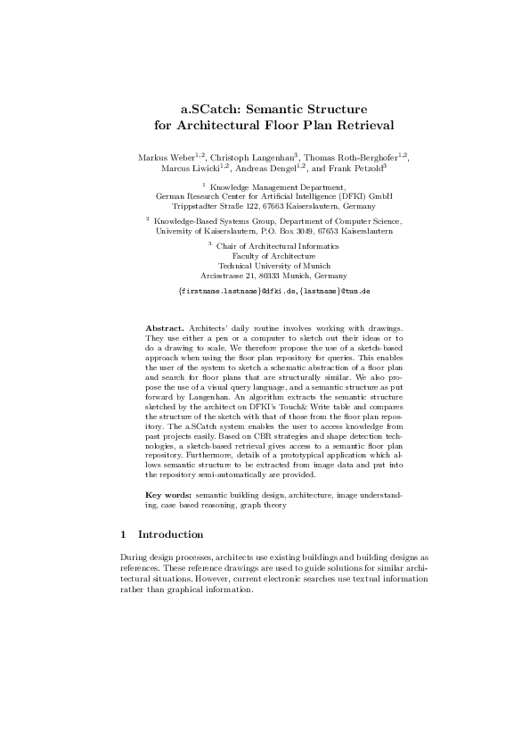 (PDF) a. scatch: Semantic structure for architectural floor plan retrieval