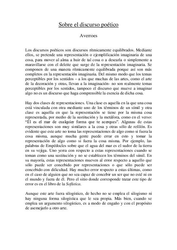 (PDF) Sobre el discurso poético
