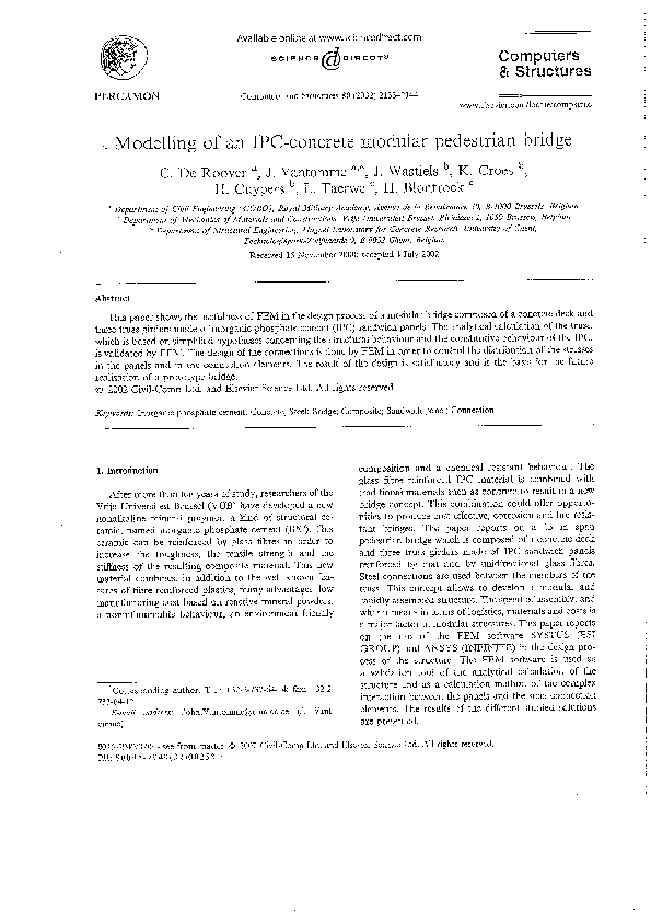 (PDF) Modelling of an IPC-concrete modular pedestrian bridge