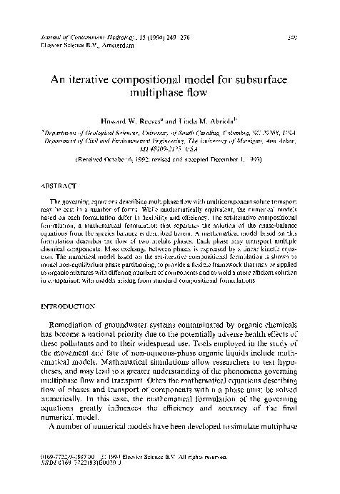 (PDF) An iterative compositional model for subsurface multiphase flow