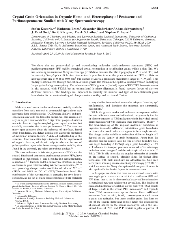 (PDF) Crystal Grain Orientation in Organic Homo- and Heteroepitaxy of ...