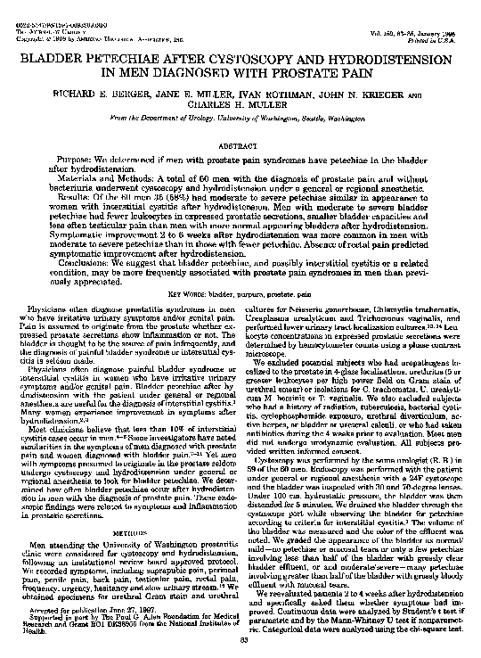 (PDF) Bladder Petechiae After Cystoscopy and Hydrodistension in Men ...