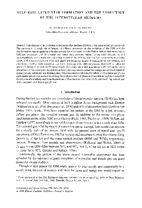 (PDF) Self-regulated star formation and the evolution of the ...