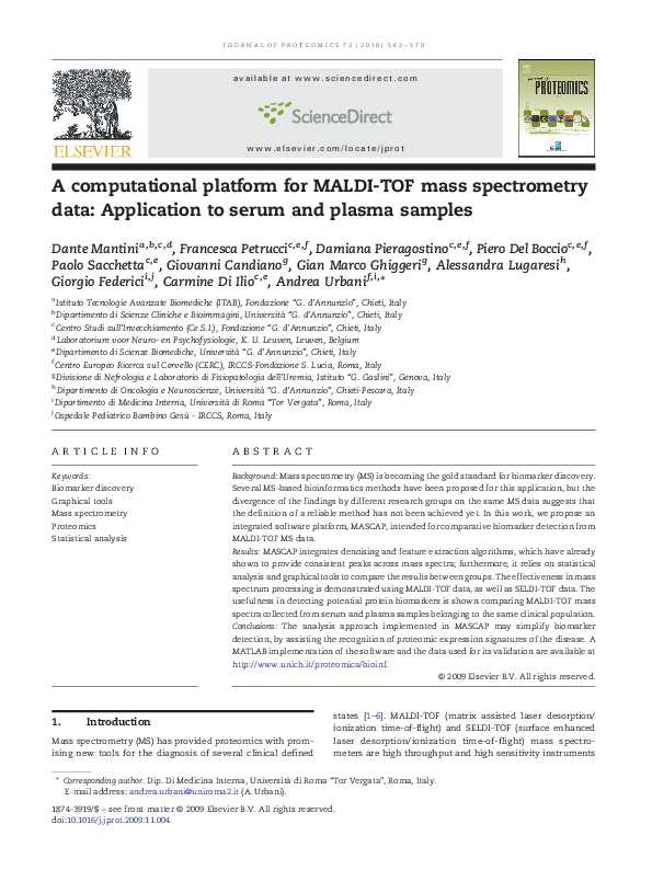 (PDF) MALDI-TOF based Metabolomic approach | Dr Virendra Gomase - Academia.edu