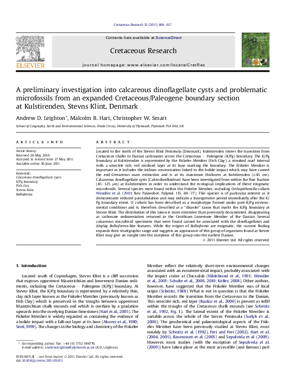 (PDF) A preliminary investigation into calcareous dinoflagellate cysts ...