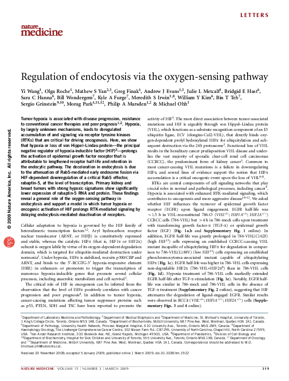 (PDF) Regulation of endocytosis via the oxygen-sensing pathway