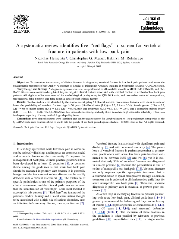 (PDF) A systematic review identifies five “red flags” to screen for ...