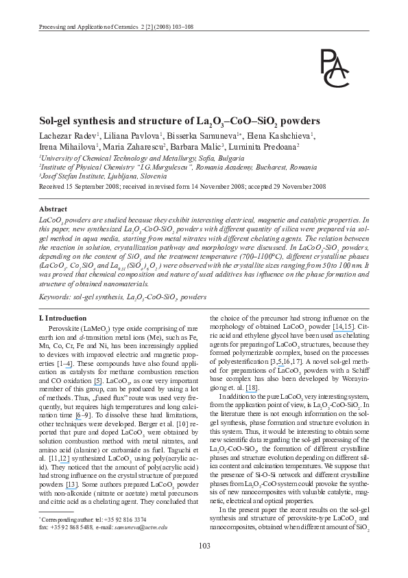 (PDF) High-purity synthesis of La2SiO5 by solid-state reaction between La2O3 and different ...