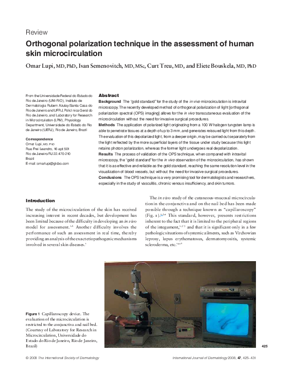 (PDF) Orthogonal polarization technique in the assessment of human skin ...