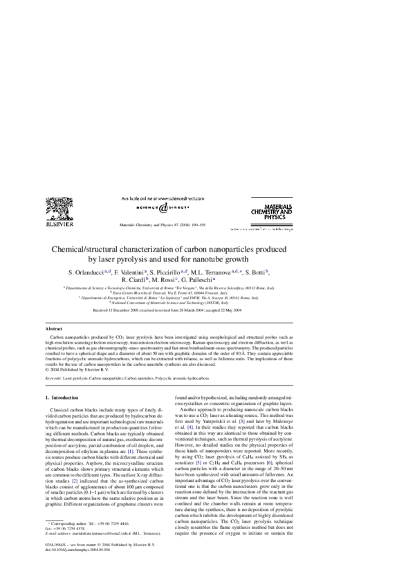 (PDF) Chemical/structural characterization of carbon nanoparticles ...