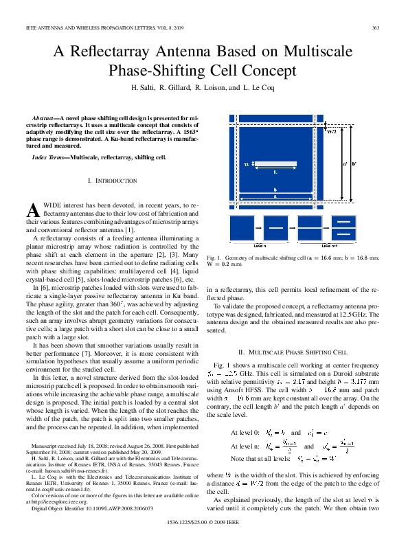 (PDF) Multiscale Phase-Shifting Reflectarray Antenna