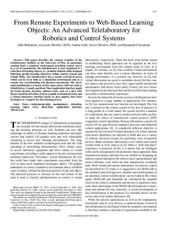 (PDF) From remote experiments to web-based learning objects: An ...