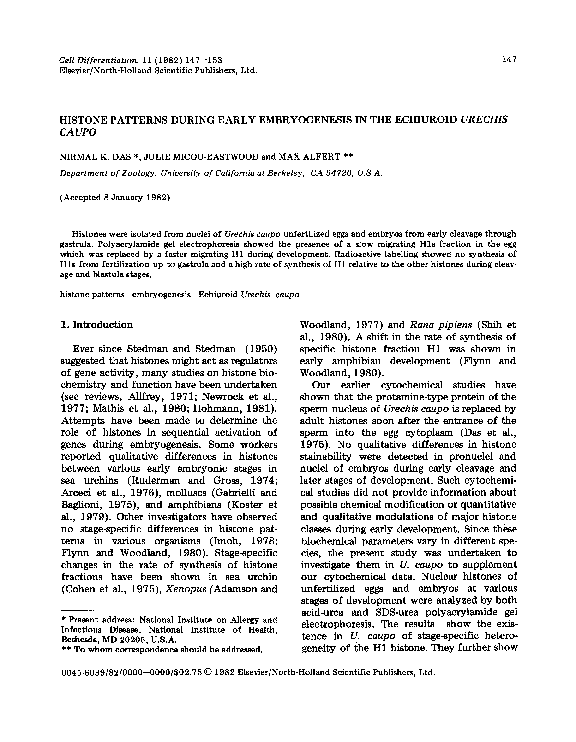 (PDF) Histone patterns during early embryogenesis in the echiuroid ...