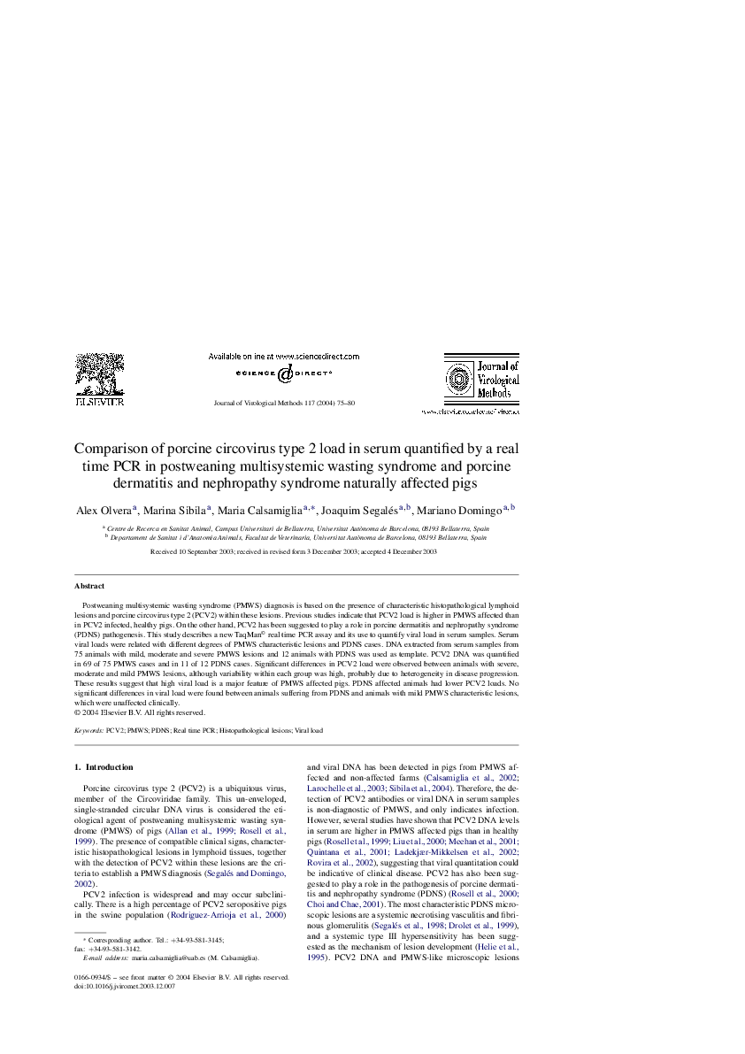 (PDF) Development and Validation of a Real-Time PCR for Chlamydia suis ...