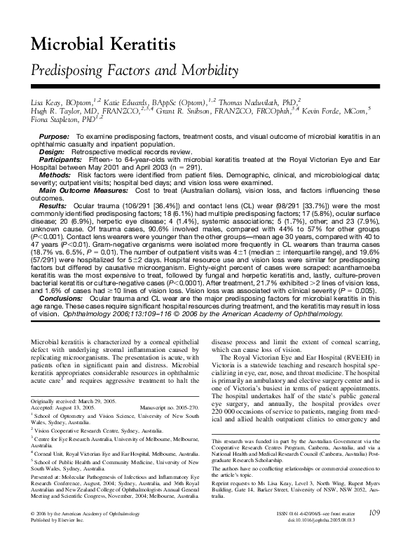 (PDF) Microbial Keratitis