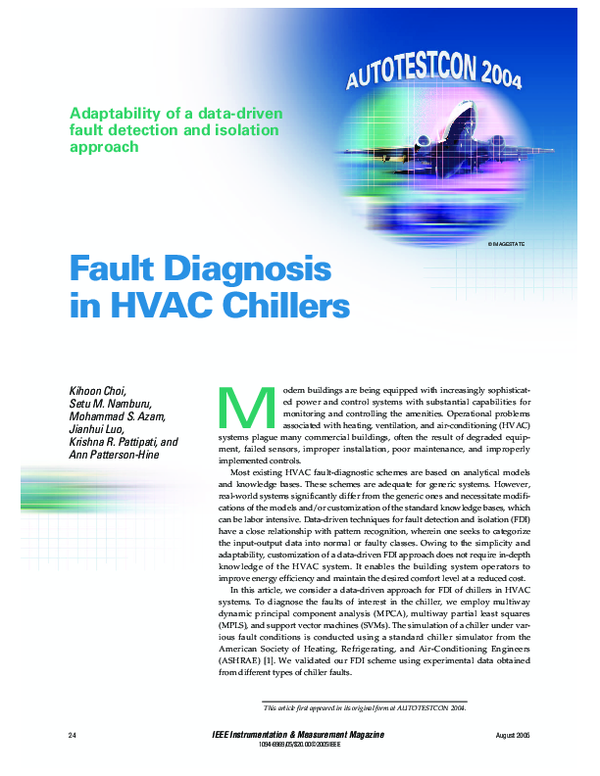 (PDF) Fault diagnosis in HVAC chillers