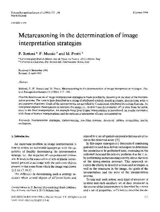 (PDF) Metareasoning in the determination of image interpretation strategies