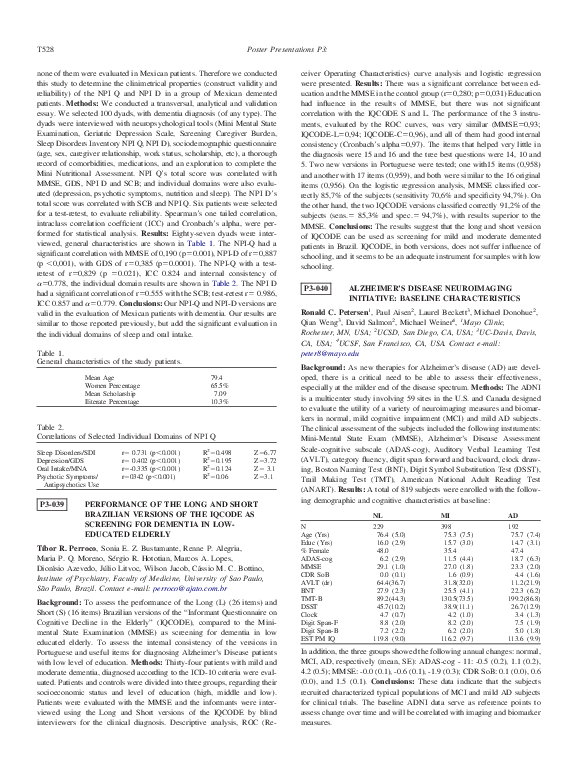 (PDF) P3-039: Performance of the long and short Brazilian versions of ...