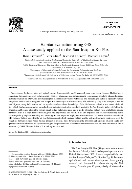 (PDF) Habitat evaluation using GIS