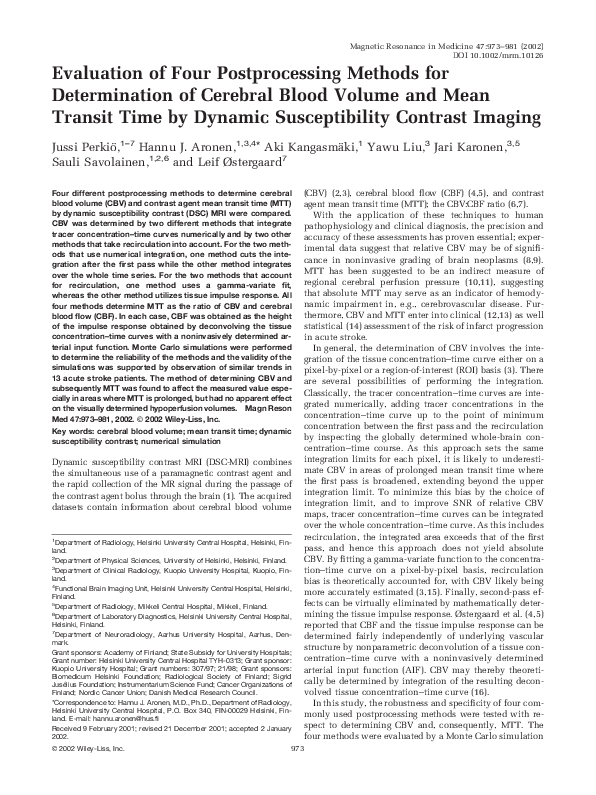 (PDF) Evaluation of four postprocessing methods for determination of ...