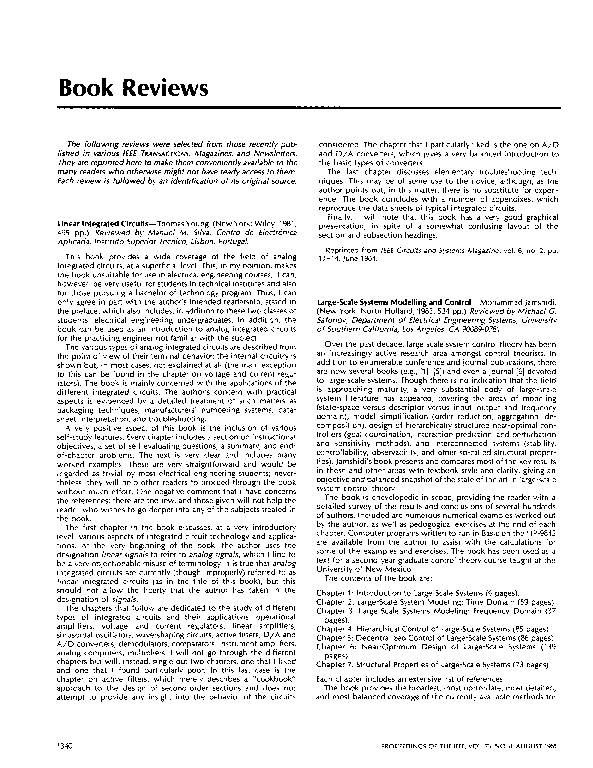 (PDF) Large-scale systems modelling and control