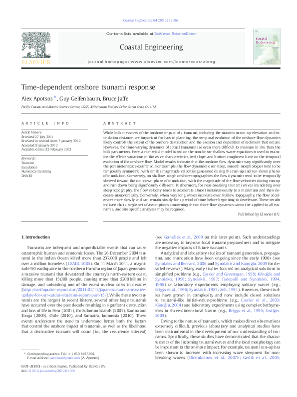 (PDF) Time-dependent onshore tsunami response