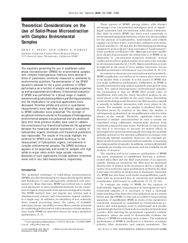 (PDF) Theoretical Considerations on the Use of Solid-Phase ...