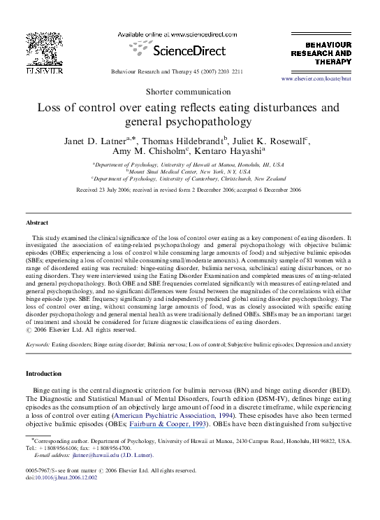 (PDF) Loss of control over eating reflects eating disturbances and ...